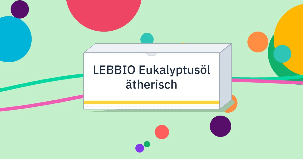 Symbolbild: Packung mit der Aufschrift LEBBIO Eukalyptusöl ätherisch (PZN 19413213) – Verfügbarkeit und Bezug in Apotheken in Frankfurt am Main