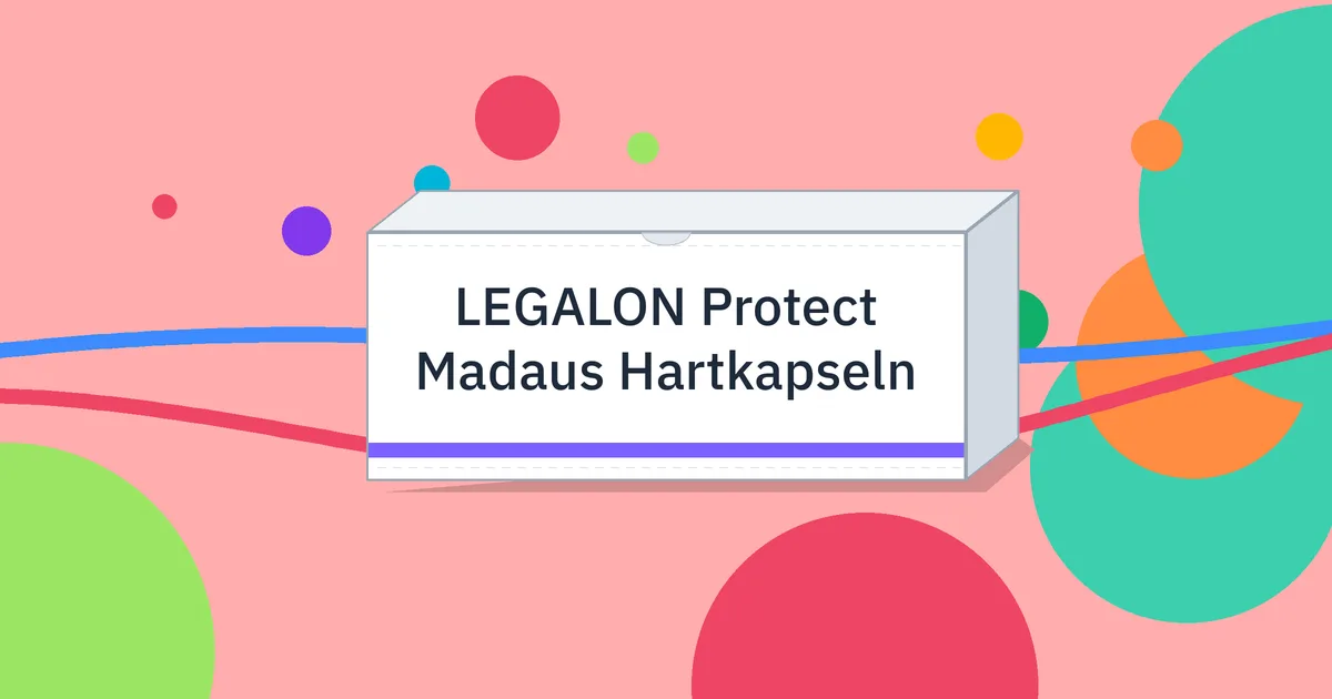 Symbolbild: Packung mit der Aufschrift LEGALON Protect Madaus Hartkapseln (PZN 04192953) – Verfügbarkeit und Bezug in Apotheken in Frankfurt am Main