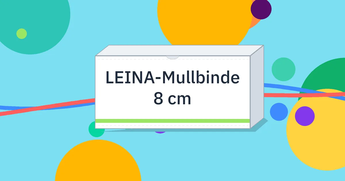 Symbolbild: Packung mit der Aufschrift LEINA-Mullbinde 8 cm (PZN 08715945) – Verfügbarkeit und Bezug in Apotheken in Frankfurt am Main