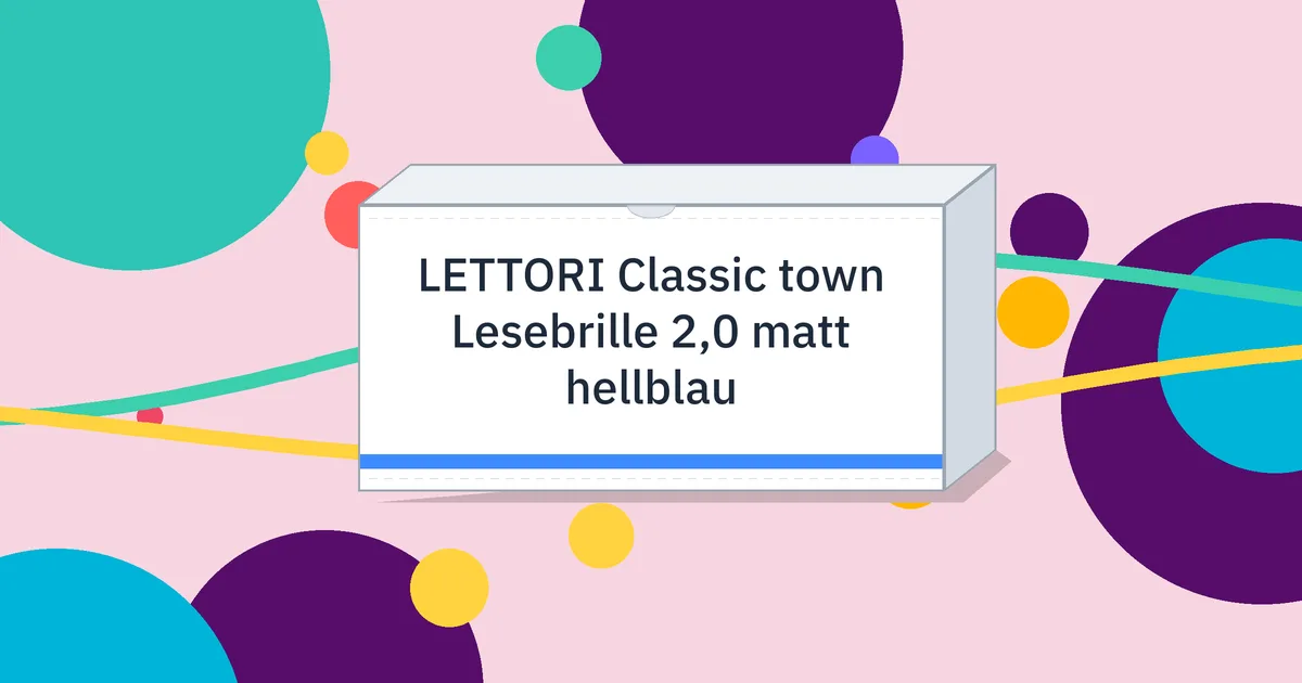 Symbolbild: Packung mit der Aufschrift LETTORI Classic town Lesebrille 2,0 matt hellblau (PZN 11057463) – Verfügbarkeit und Bezug in Apotheken in Frankfurt am Main