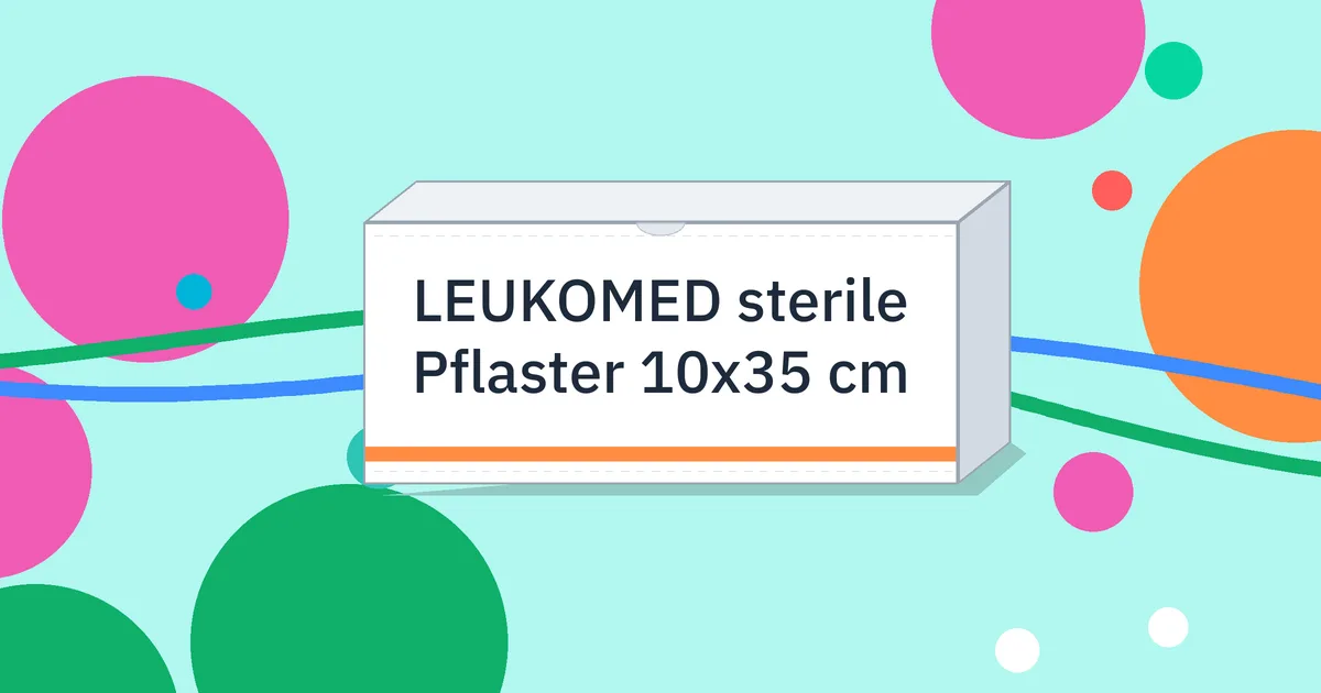 Symbolbild: Packung mit der Aufschrift LEUKOMED sterile Pflaster 10x35 cm (PZN 01050891) – Verfügbarkeit und Bezug in Apotheken in Frankfurt am Main