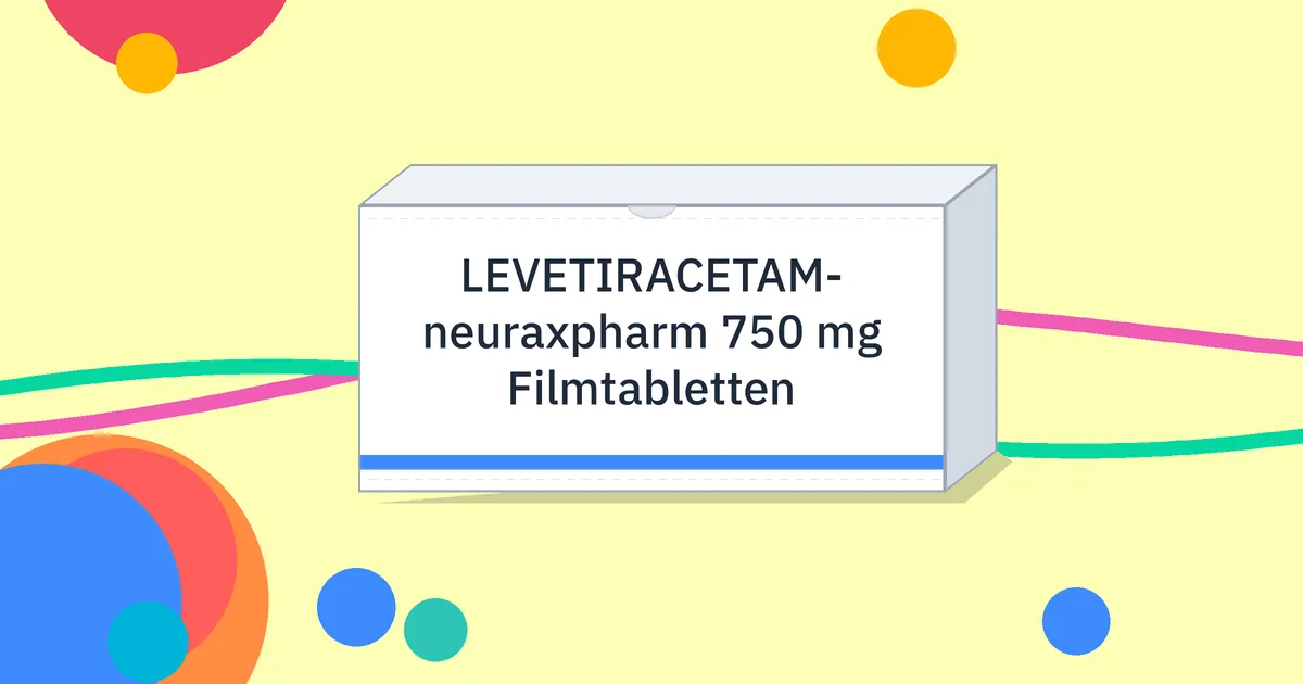 Symbolbild: Packung mit der Aufschrift LEVETIRACETAM-neuraxpharm 750 mg Filmtabletten (PZN 09064869) – Verfügbarkeit und Bezug in Apotheken in Frankfurt am Main