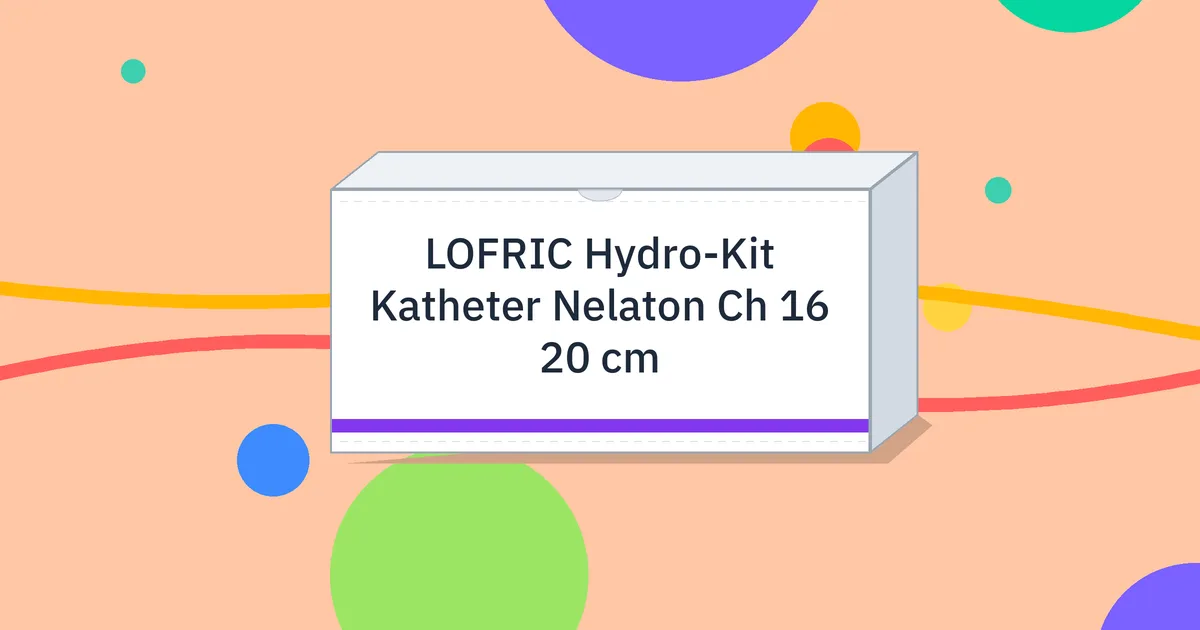 Symbolbild: Packung mit der Aufschrift LOFRIC Hydro-Kit Katheter Nelaton Ch 16 20 cm (PZN 17153653) – Verfügbarkeit und Bezug in Apotheken in Frankfurt am Main