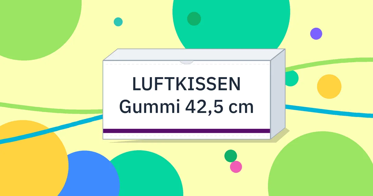 Symbolbild: Packung mit der Aufschrift LUFTKISSEN Gummi 42,5 cm (PZN 08995815) – Verfügbarkeit und Bezug in Apotheken in Frankfurt am Main