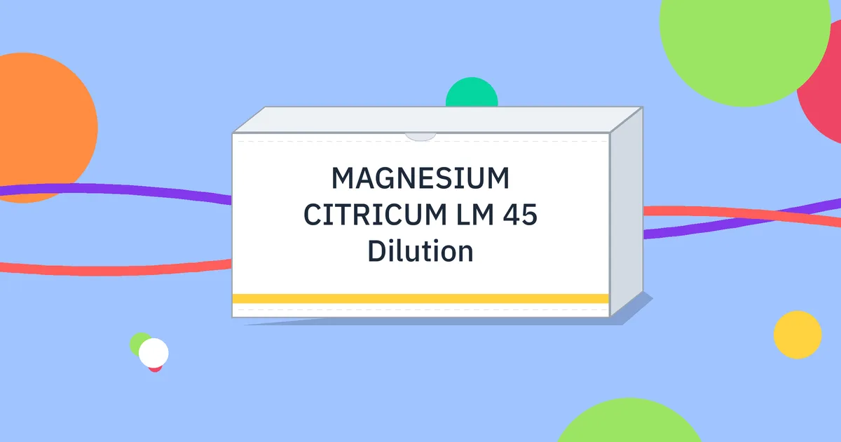 Symbolbild: Packung mit der Aufschrift MAGNESIUM CITRICUM LM 45 Dilution (PZN 13764928) – Verfügbarkeit und Bezug in Apotheken in Frankfurt am Main