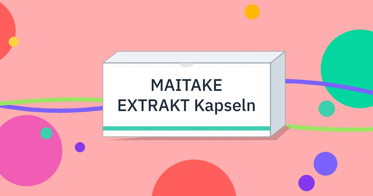 Symbolbild: Packung mit der Aufschrift MAITAKE EXTRAKT Kapseln (PZN 10231025) – Verfügbarkeit und Bezug in Apotheken in Frankfurt am Main