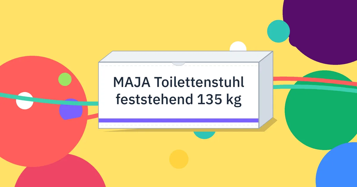Symbolbild: Packung mit der Aufschrift MAJA Toilettenstuhl feststehend 135 kg (PZN 18094355) – Verfügbarkeit und Bezug in Apotheken in Frankfurt am Main