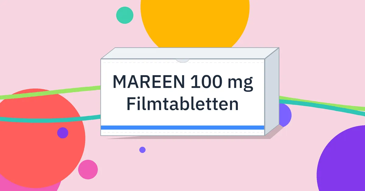 Symbolbild: Packung mit der Aufschrift MAREEN 100 mg Filmtabletten (PZN 01845202) – Verfügbarkeit und Bezug in Apotheken in Frankfurt am Main