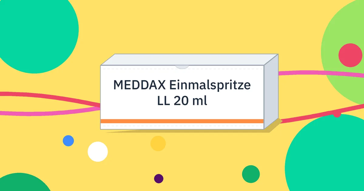 Symbolbild: Packung mit der Aufschrift MEDDAX Einmalspritze LL 20 ml (PZN 18163783) – Verfügbarkeit und Bezug in Apotheken in Frankfurt am Main