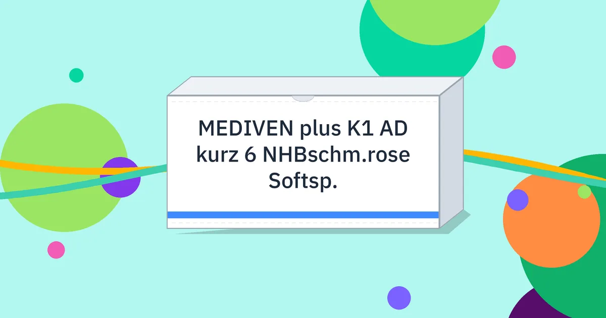 Symbolbild: Packung mit der Aufschrift MEDIVEN plus K1 AD kurz 6 NHBschm.rose Softsp. (PZN 15899325) – Verfügbarkeit und Bezug in Apotheken in Frankfurt am Main