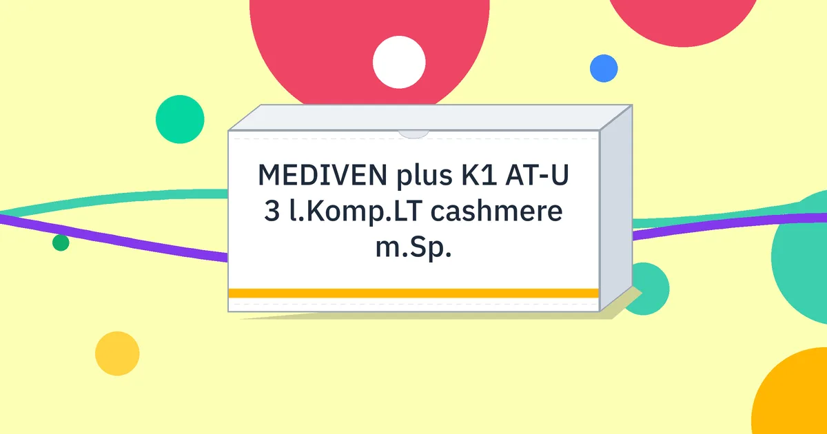 Symbolbild: Packung mit der Aufschrift MEDIVEN plus K1 AT-U 3 l.Komp.LT cashmere m.Sp. (PZN 15033028) – Verfügbarkeit und Bezug in Apotheken in Frankfurt am Main