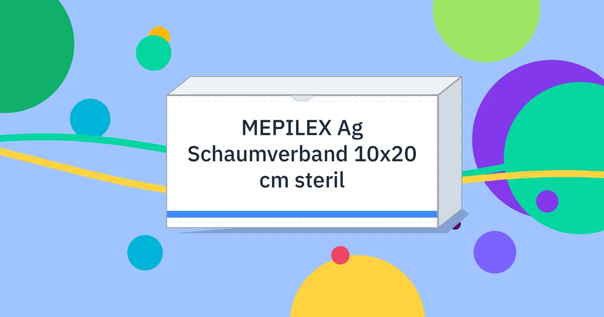 Symbolbild: Packung mit der Aufschrift MEPILEX Ag Schaumverband 10x20 cm steril (PZN 13918886) – Verfügbarkeit und Bezug in Apotheken in Frankfurt am Main