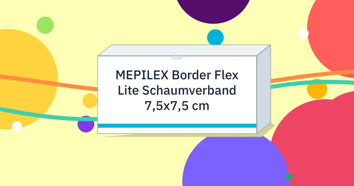 Symbolbild: Packung mit der Aufschrift MEPILEX Border Flex Lite Schaumverband 7,5x7,5 cm (PZN 20419801) – Verfügbarkeit und Bezug in Apotheken in Frankfurt am Main