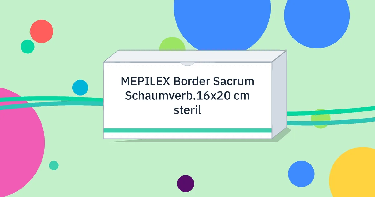 Symbolbild: Packung mit der Aufschrift MEPILEX Border Sacrum Schaumverb.16x20 cm steril (PZN 17832584) – Verfügbarkeit und Bezug in Apotheken in Frankfurt am Main