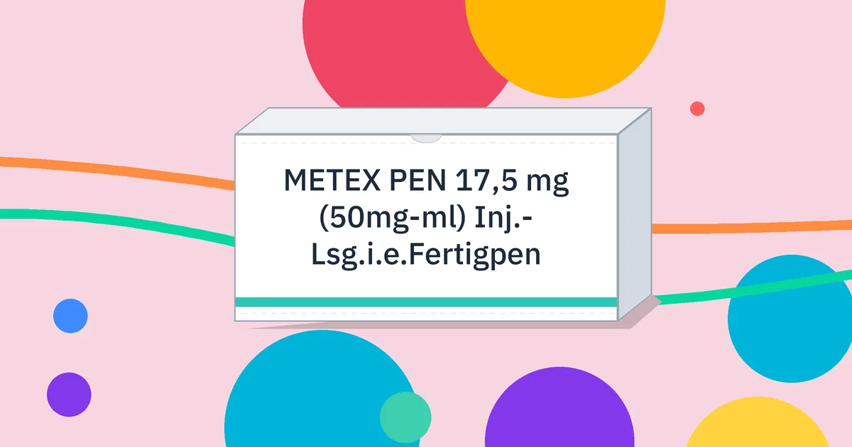 Symbolbild: Packung mit der Aufschrift METEX PEN 17,5 mg (50mg-ml) Inj.-Lsg.i.e.Fertigpen (PZN 09668283) – Verfügbarkeit und Bezug in Apotheken in Frankfurt am Main