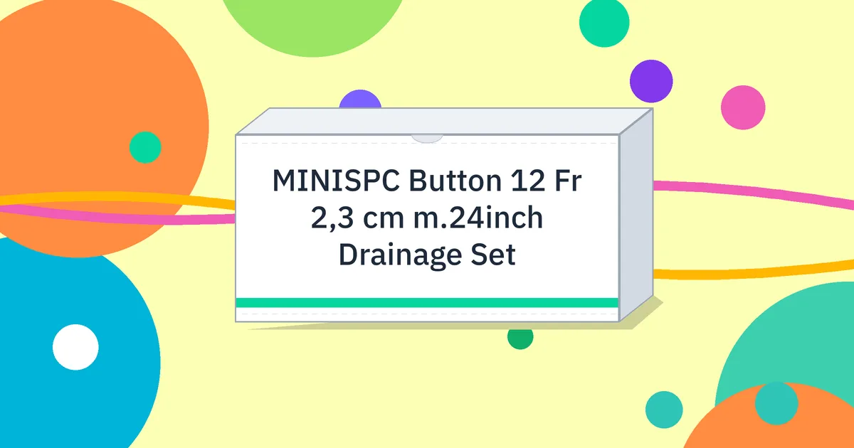 Symbolbild: Packung mit der Aufschrift MINISPC Button 12 Fr 2,3 cm m.24inch Drainage Set (PZN 20821584) – Verfügbarkeit und Bezug in Apotheken in Frankfurt am Main