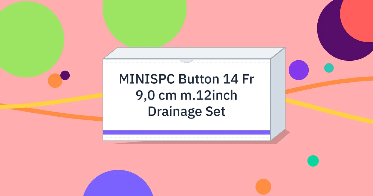 Symbolbild: Packung mit der Aufschrift MINISPC Button 14 Fr 9,0 cm m.12inch Drainage Set (PZN 20820768) – Verfügbarkeit und Bezug in Apotheken in Frankfurt am Main
