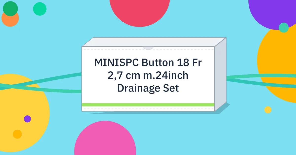 Symbolbild: Packung mit der Aufschrift MINISPC Button 18 Fr 2,7 cm m.24inch Drainage Set (PZN 20822158) – Verfügbarkeit und Bezug in Apotheken in Frankfurt am Main