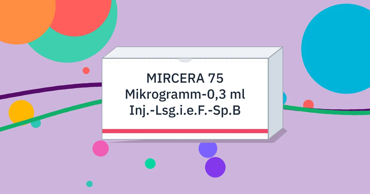 Symbolbild: Packung mit der Aufschrift MIRCERA 75 Mikrogramm-0,3 ml Inj.-Lsg.i.e.F.-Sp.B (PZN 11557332) – Verfügbarkeit und Bezug in Apotheken in Frankfurt am Main