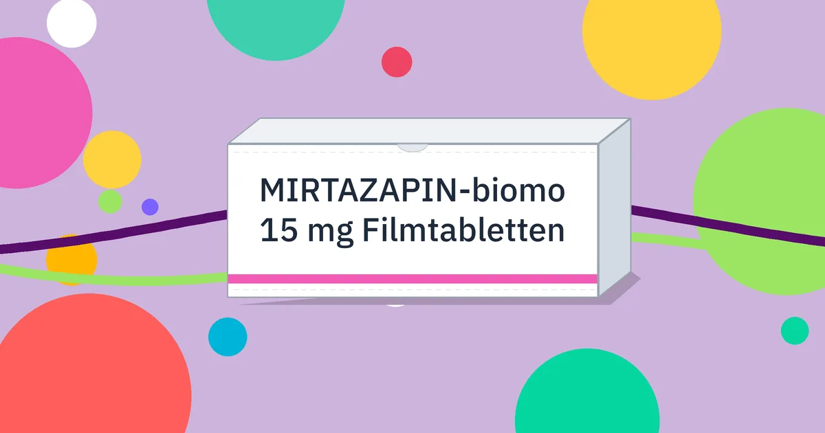 Symbolbild: Packung mit der Aufschrift MIRTAZAPIN-biomo 15 mg Filmtabletten (PZN 03045523) – Verfügbarkeit und Bezug in Apotheken in Frankfurt am Main