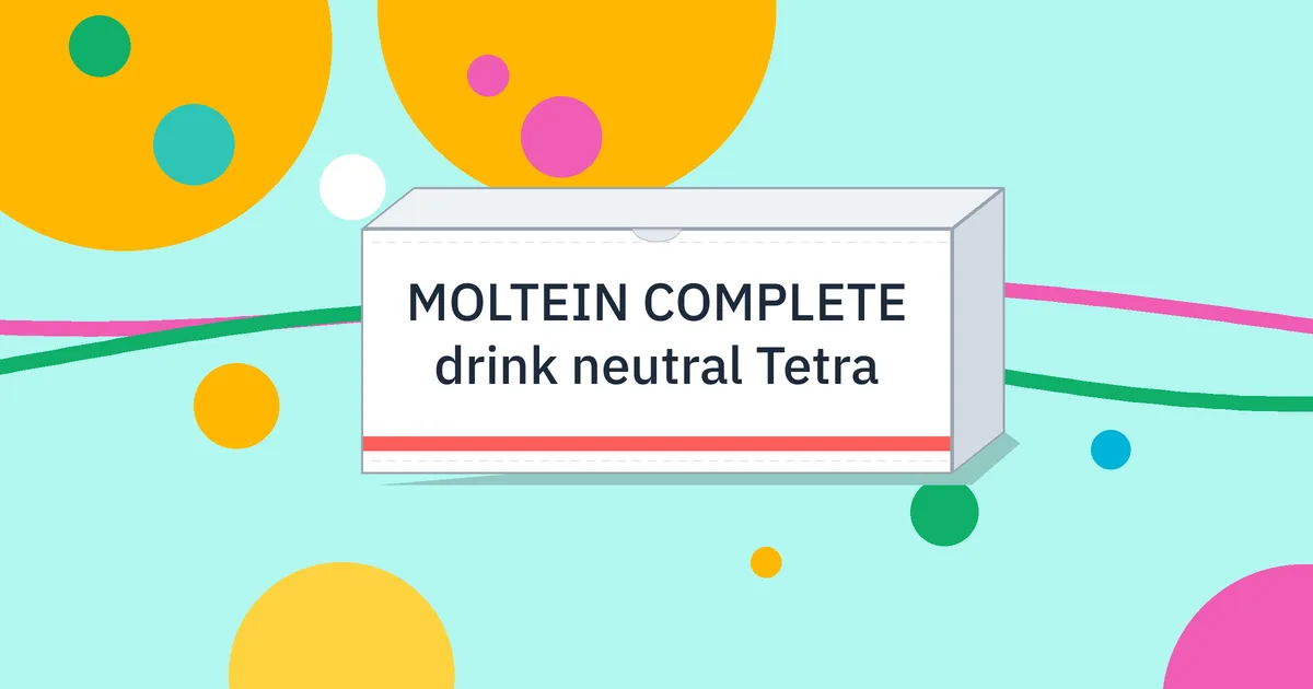 Symbolbild: Packung mit der Aufschrift MOLTEIN COMPLETE drink neutral Tetra (PZN 19557685) – Verfügbarkeit und Bezug in Apotheken in Frankfurt am Main