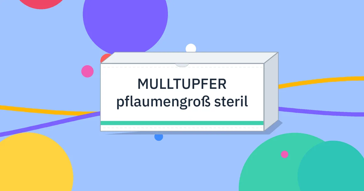 Symbolbild: Packung mit der Aufschrift MULLTUPFER pflaumengroß steril (PZN 03061166) – Verfügbarkeit und Bezug in Apotheken in Frankfurt am Main