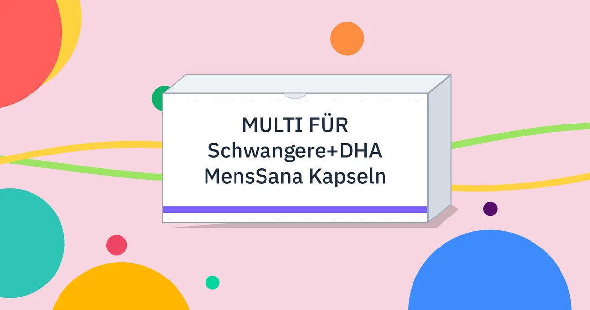 Symbolbild: Packung mit der Aufschrift MULTI FÜR Schwangere+DHA MensSana Kapseln (PZN 09486228) – Verfügbarkeit und Bezug in Apotheken in Frankfurt am Main