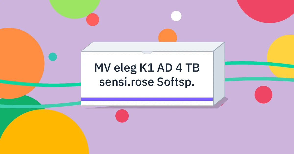 Symbolbild: Packung mit der Aufschrift MV eleg K1 AD 4 TB sensi.rose Softsp. (PZN 14684924) – Verfügbarkeit und Bezug in Apotheken in Frankfurt am Main