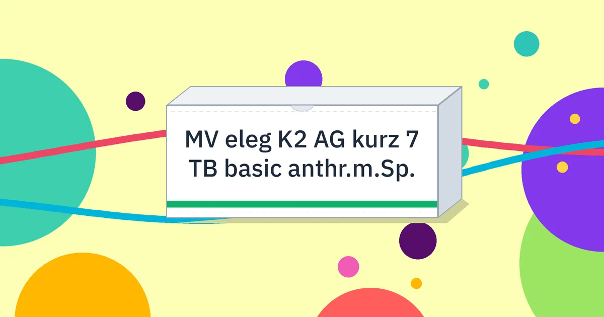 Symbolbild: Packung mit der Aufschrift MV eleg K2 AG kurz 7 TB basic anthr.m.Sp. (PZN 00194033) – Verfügbarkeit und Bezug in Apotheken in Frankfurt am Main