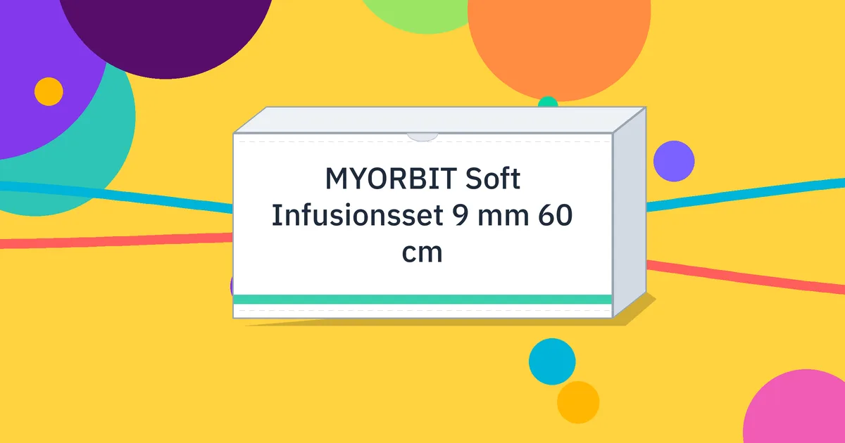 Symbolbild: Packung mit der Aufschrift MYORBIT Soft Infusionsset 9 mm 60 cm (PZN 20295003) – Verfügbarkeit und Bezug in Apotheken in Frankfurt am Main