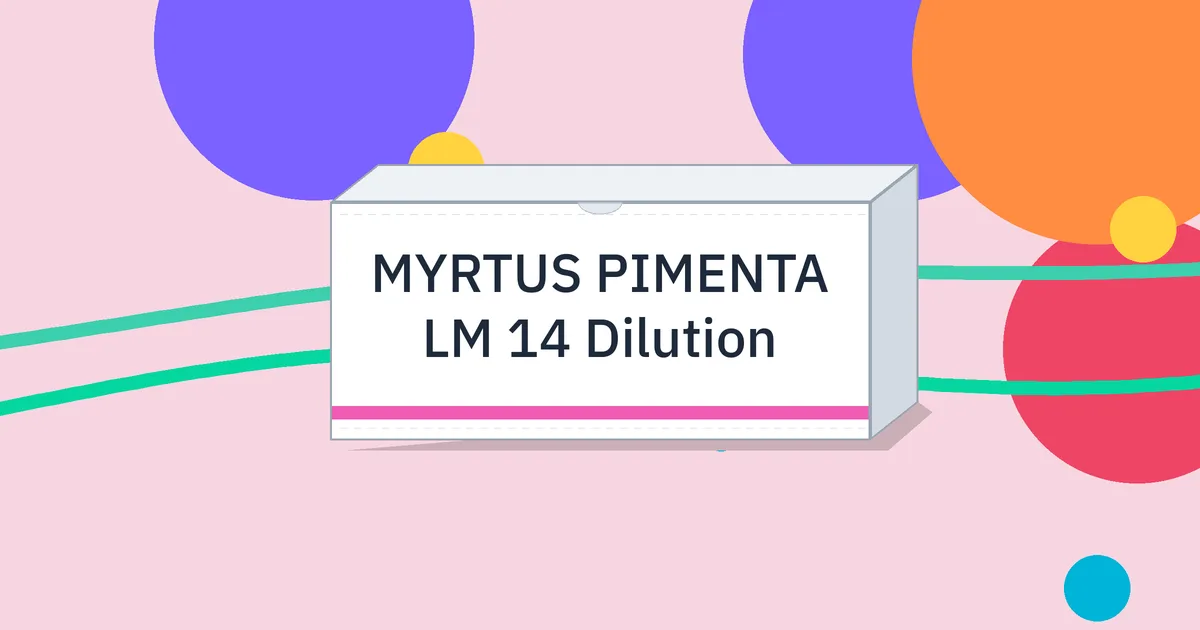 Symbolbild: Packung mit der Aufschrift MYRTUS PIMENTA LM 14 Dilution (PZN 13614465) – Verfügbarkeit und Bezug in Apotheken in Frankfurt am Main