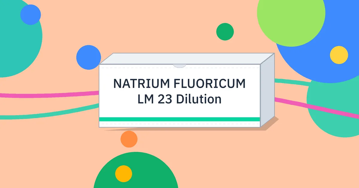 Symbolbild: Packung mit der Aufschrift NATRIUM FLUORICUM LM 23 Dilution (PZN 12962626) – Verfügbarkeit und Bezug in Apotheken in Frankfurt am Main
