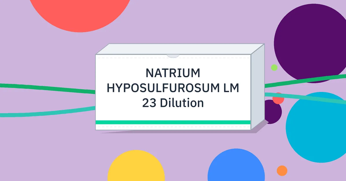 Symbolbild: Packung mit der Aufschrift NATRIUM HYPOSULFUROSUM LM 23 Dilution (PZN 12964039) – Verfügbarkeit und Bezug in Apotheken in Frankfurt am Main