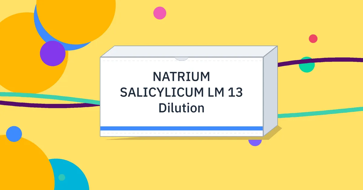 Symbolbild: Packung mit der Aufschrift NATRIUM SALICYLICUM LM 13 Dilution (PZN 12966481) – Verfügbarkeit und Bezug in Apotheken in Frankfurt am Main