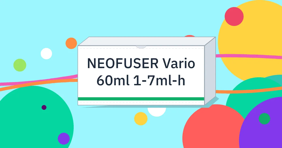 Symbolbild: Packung mit der Aufschrift NEOFUSER Vario 60ml 1-7ml-h (PZN 16512392) – Verfügbarkeit und Bezug in Apotheken in Frankfurt am Main