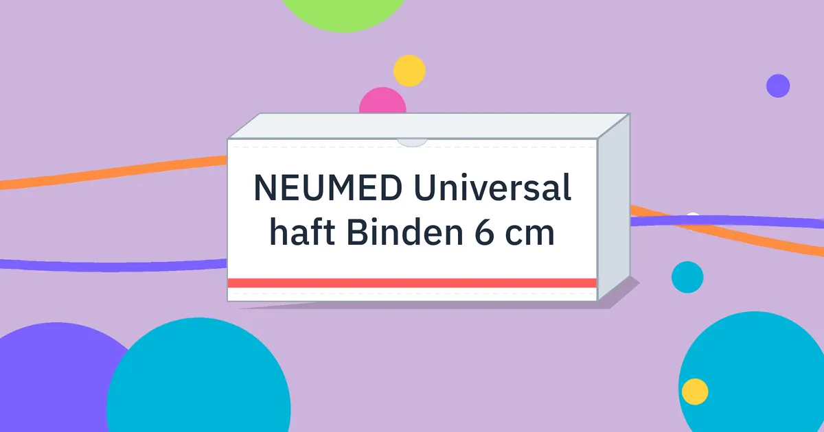 Symbolbild: Packung mit der Aufschrift NEUMED Universal haft Binden 6 cm (PZN 00802840) – Verfügbarkeit und Bezug in Apotheken in Frankfurt am Main