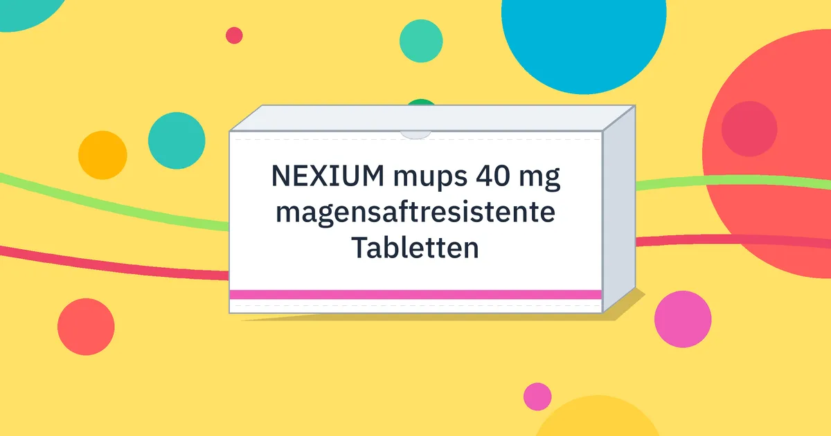 Symbolbild: Packung mit der Aufschrift NEXIUM mups 40 mg magensaftresistente Tabletten (PZN 01340181) – Verfügbarkeit und Bezug in Apotheken in Frankfurt am Main