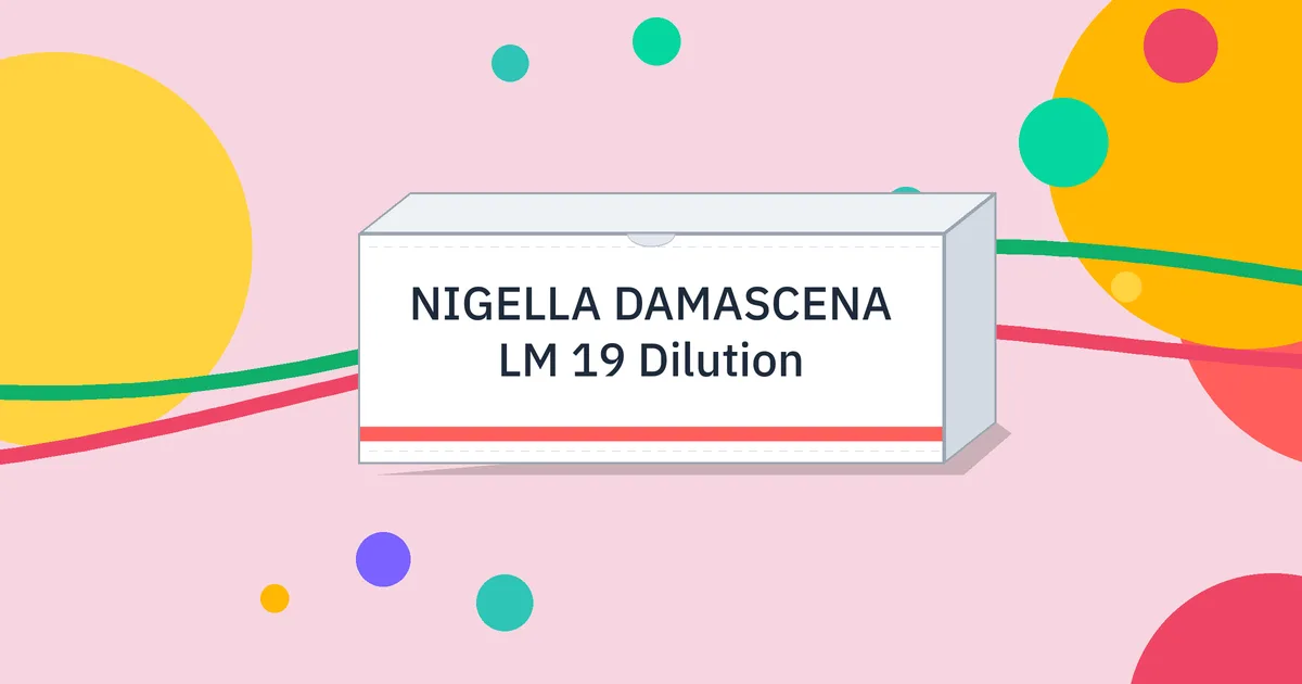 Symbolbild: Packung mit der Aufschrift NIGELLA DAMASCENA LM 19 Dilution (PZN 13618256) – Verfügbarkeit und Bezug in Apotheken in Frankfurt am Main