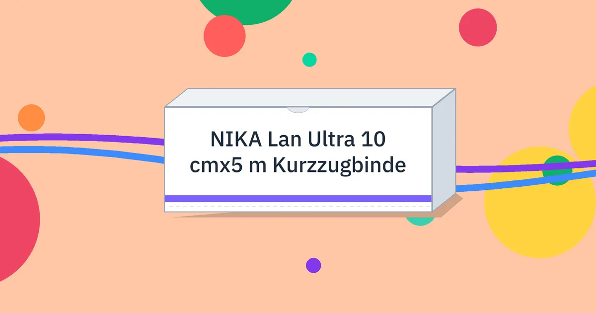 Symbolbild: Packung mit der Aufschrift NIKA Lan Ultra 10 cmx5 m Kurzzugbinde (PZN 18171452) – Verfügbarkeit und Bezug in Apotheken in Frankfurt am Main