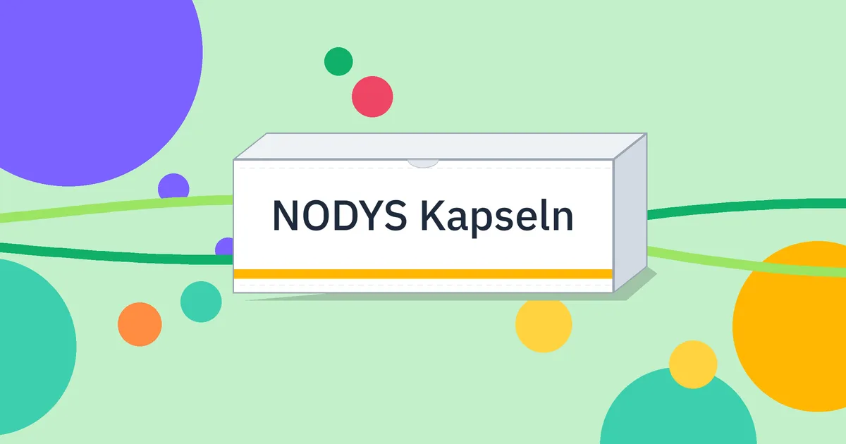 Symbolbild: Packung mit der Aufschrift NODYS Kapseln (PZN 11479158) – Verfügbarkeit und Bezug in Apotheken in Frankfurt am Main