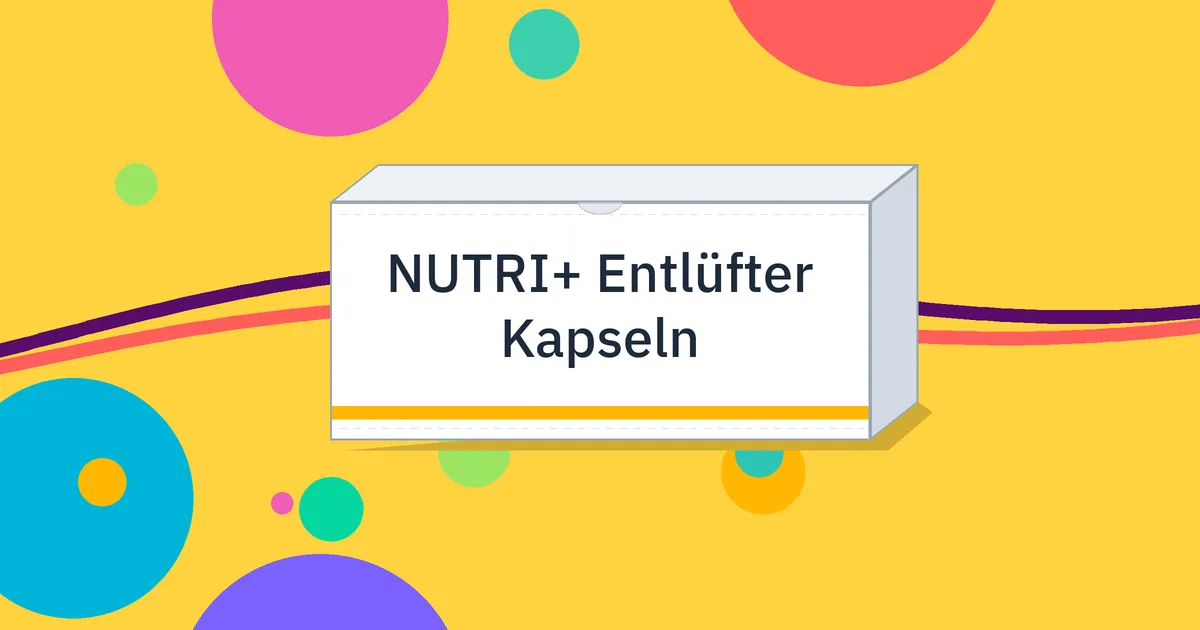 Symbolbild: Packung mit der Aufschrift NUTRI+ Entlüfter Kapseln (PZN 19667385) – Verfügbarkeit und Bezug in Apotheken in Frankfurt am Main