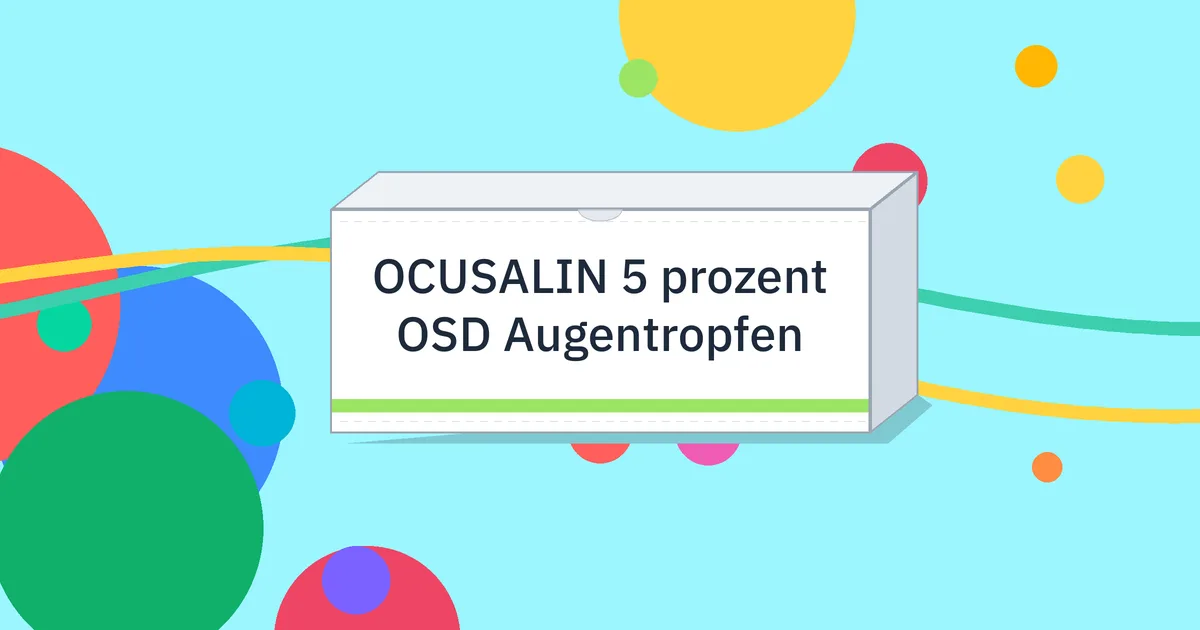 Symbolbild: Packung mit der Aufschrift OCUSALIN 5 prozent OSD Augentropfen (PZN 02830527) – Verfügbarkeit und Bezug in Apotheken in Frankfurt am Main