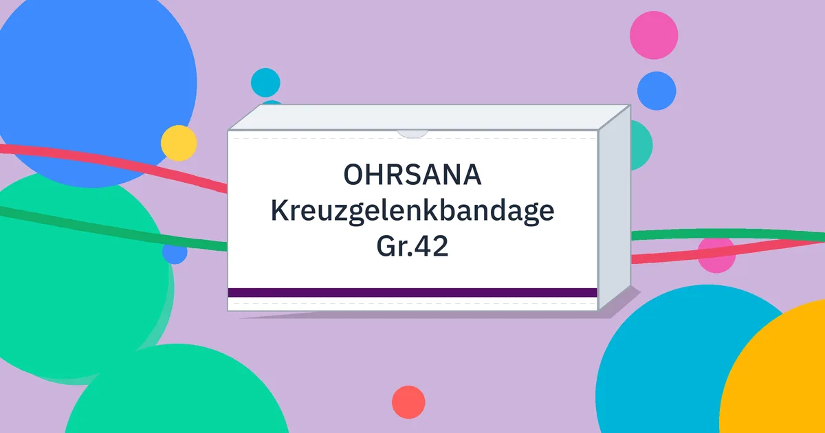 Symbolbild: Packung mit der Aufschrift OHRSANA Kreuzgelenkbandage Gr.42 (PZN 02670070) – Verfügbarkeit und Bezug in Apotheken in Frankfurt am Main