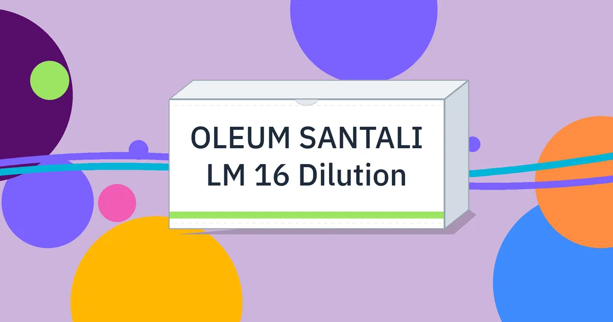 Symbolbild: Packung mit der Aufschrift OLEUM SANTALI LM 16 Dilution (PZN 13623346) – Verfügbarkeit und Bezug in Apotheken in Frankfurt am Main