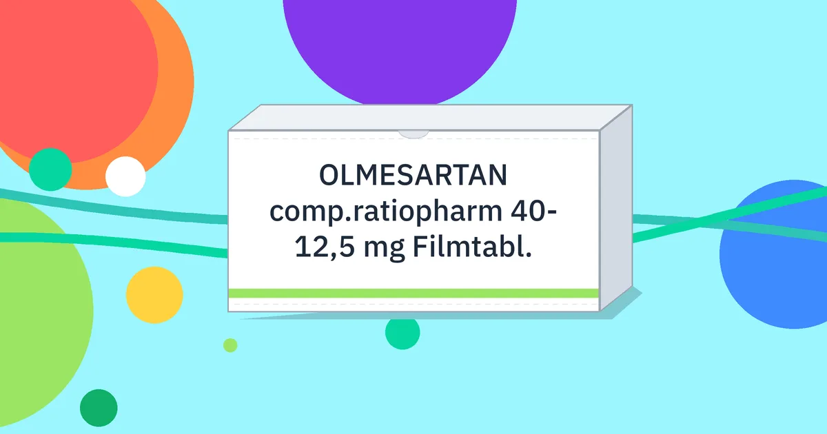 Symbolbild: Packung mit der Aufschrift OLMESARTAN comp.ratiopharm 40-12,5 mg Filmtabl. (PZN 12366686) – Verfügbarkeit und Bezug in Apotheken in Frankfurt am Main