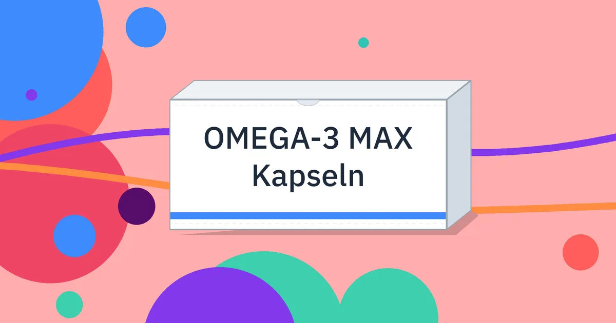 Symbolbild: Packung mit der Aufschrift OMEGA-3 MAX Kapseln (PZN 13713457) – Verfügbarkeit und Bezug in Apotheken in Frankfurt am Main