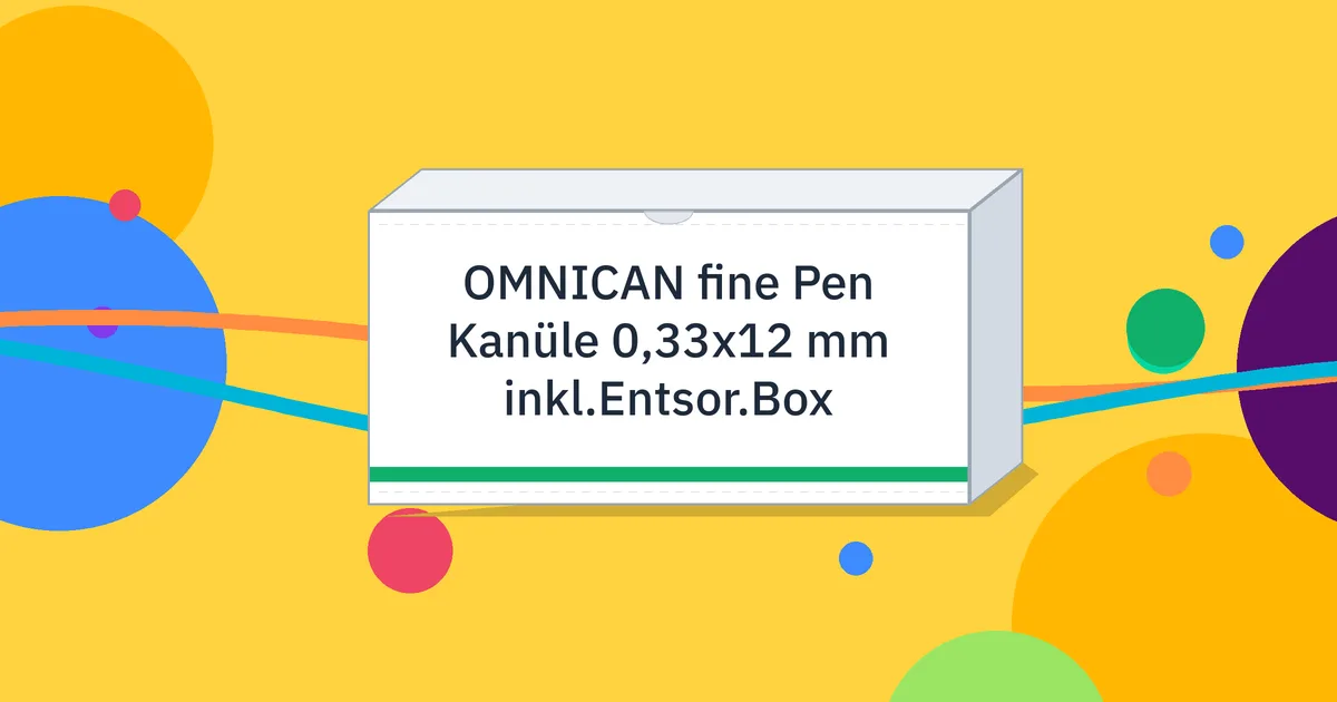Symbolbild: Packung mit der Aufschrift OMNICAN fine Pen Kanüle 0,33x12 mm inkl.Entsor.Box (PZN 08910262) – Verfügbarkeit und Bezug in Apotheken in Frankfurt am Main