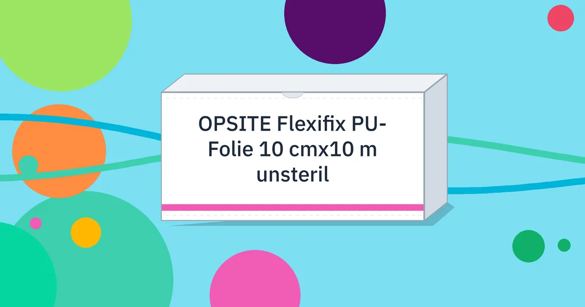 Symbolbild: Packung mit der Aufschrift OPSITE Flexifix PU-Folie 10 cmx10 m unsteril (PZN 07478029) – Verfügbarkeit und Bezug in Apotheken in Frankfurt am Main