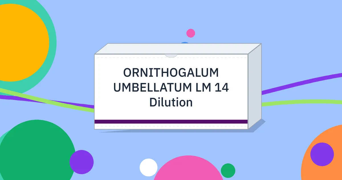 Symbolbild: Packung mit der Aufschrift ORNITHOGALUM UMBELLATUM LM 14 Dilution (PZN 12973535) – Verfügbarkeit und Bezug in Apotheken in Frankfurt am Main