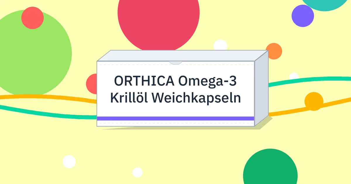Symbolbild: Packung mit der Aufschrift ORTHICA Omega-3 Krillöl Weichkapseln (PZN 19440635) – Verfügbarkeit und Bezug in Apotheken in Frankfurt am Main